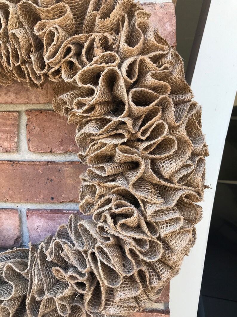Burlap Ruffle Wreath DIY Wreath Natural Burlap Wreath Plain | Etsy