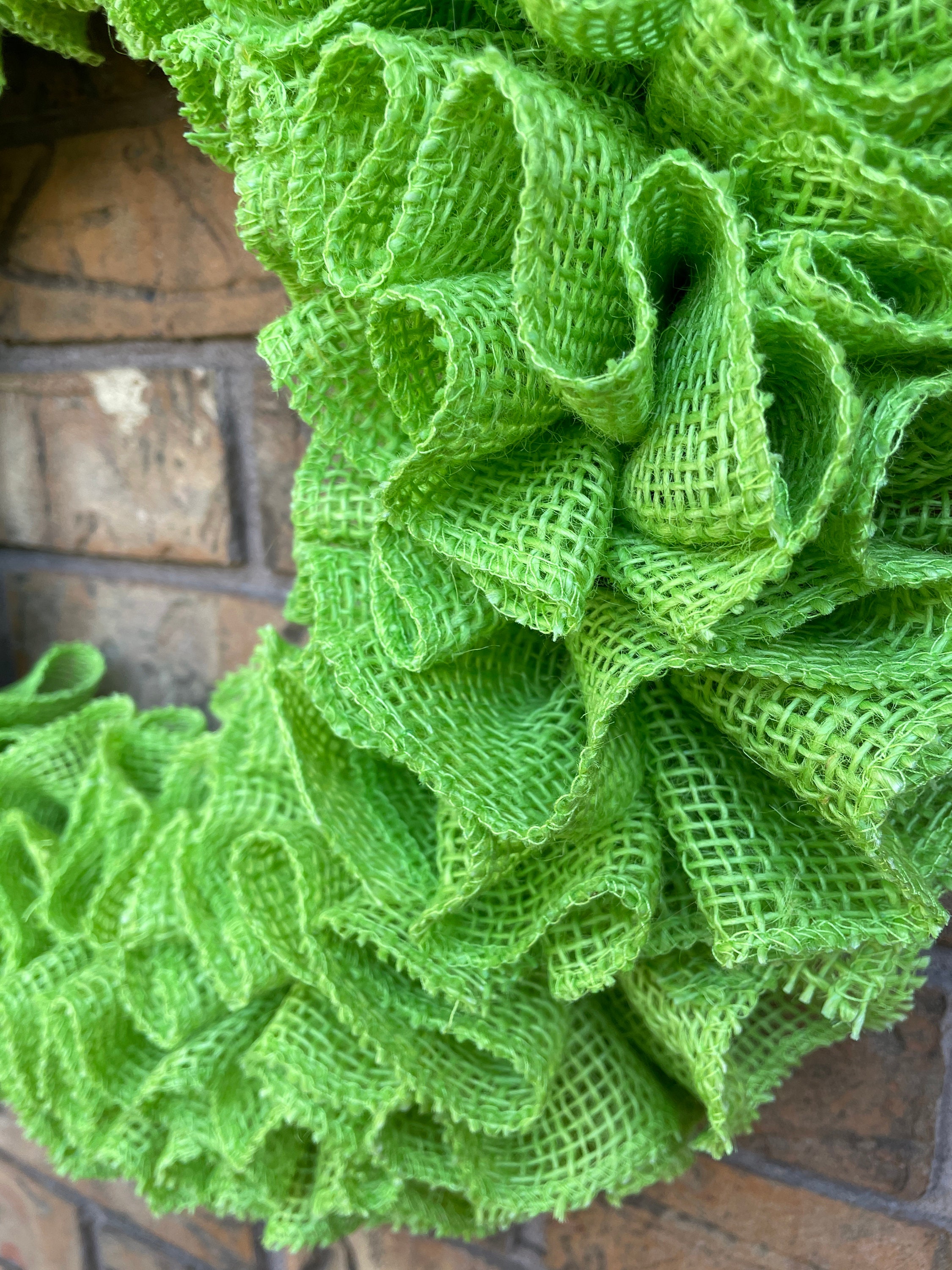 Burlap Ruffle Wreath, DIY Wreath, Green Wreath, Neon Green, Lime Green ...