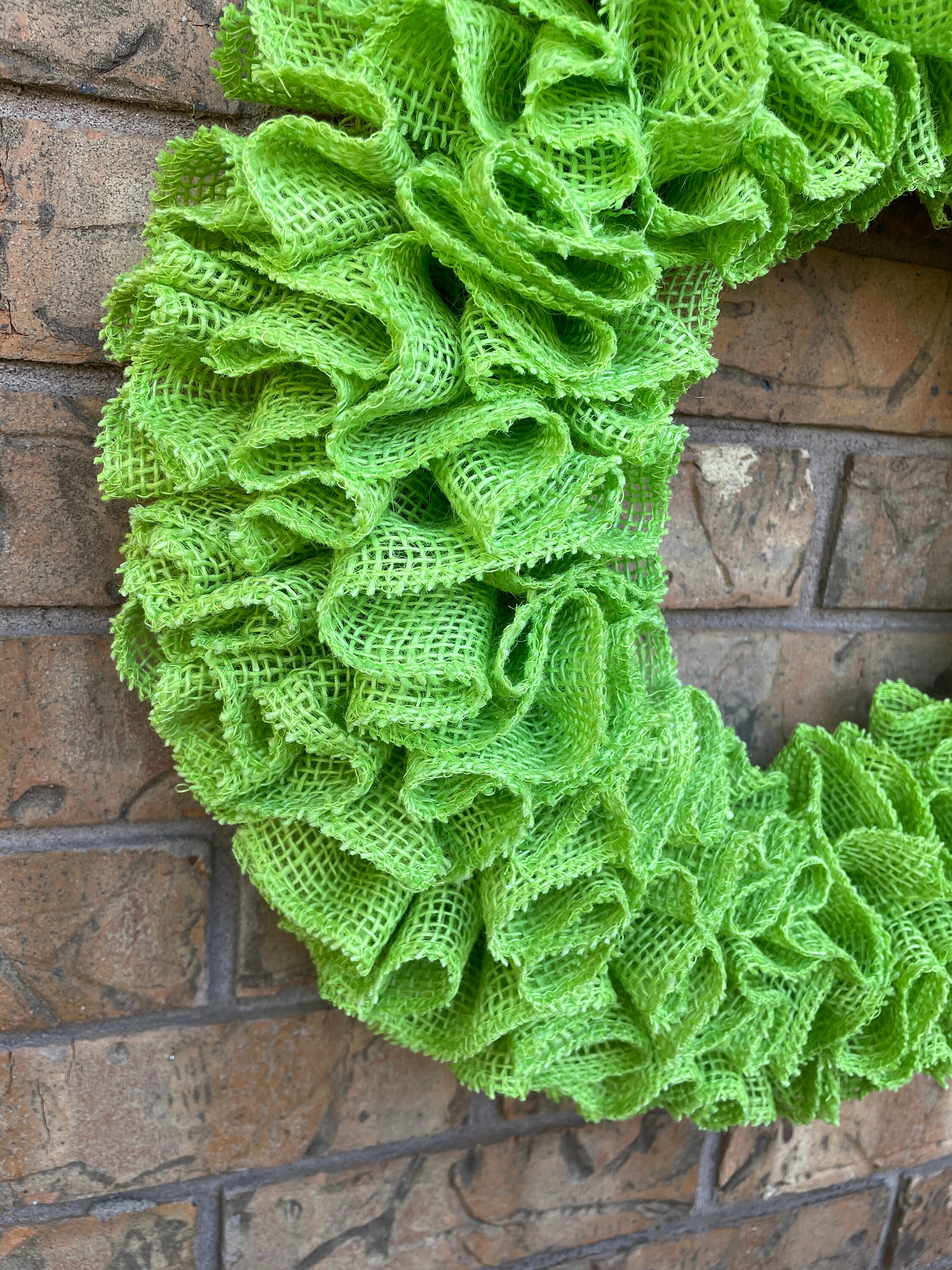 Burlap Ruffle Wreath, DIY Wreath, Green Wreath, Neon Green, Lime Green ...