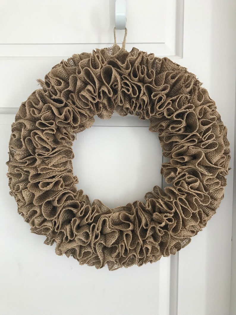 Burlap Ruffle Wreath DIY Wreath Natural Burlap Wreath Plain | Etsy