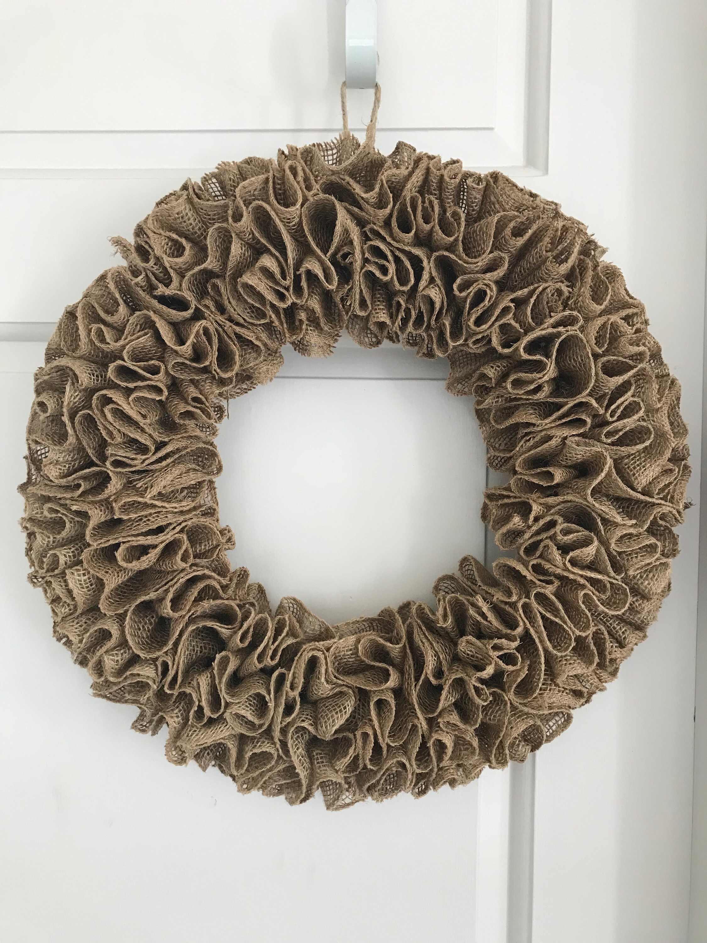 Burlap Ruffle Wreath DIY Wreath Natural Burlap Wreath Plain | Etsy