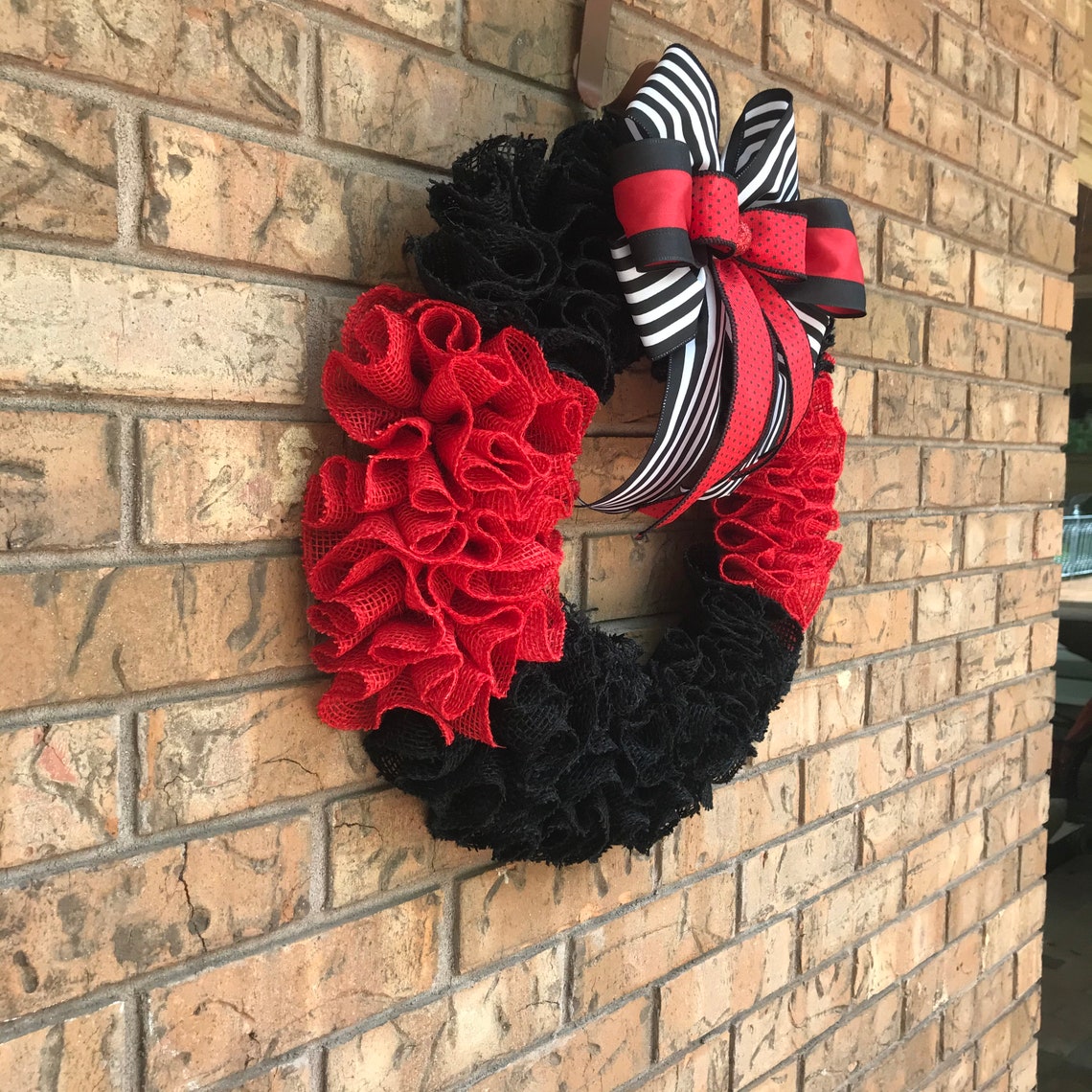 Fire Fighter Burlap Wreath, Thin Red Line Wreath, Burlap Ruffle Wreath ...