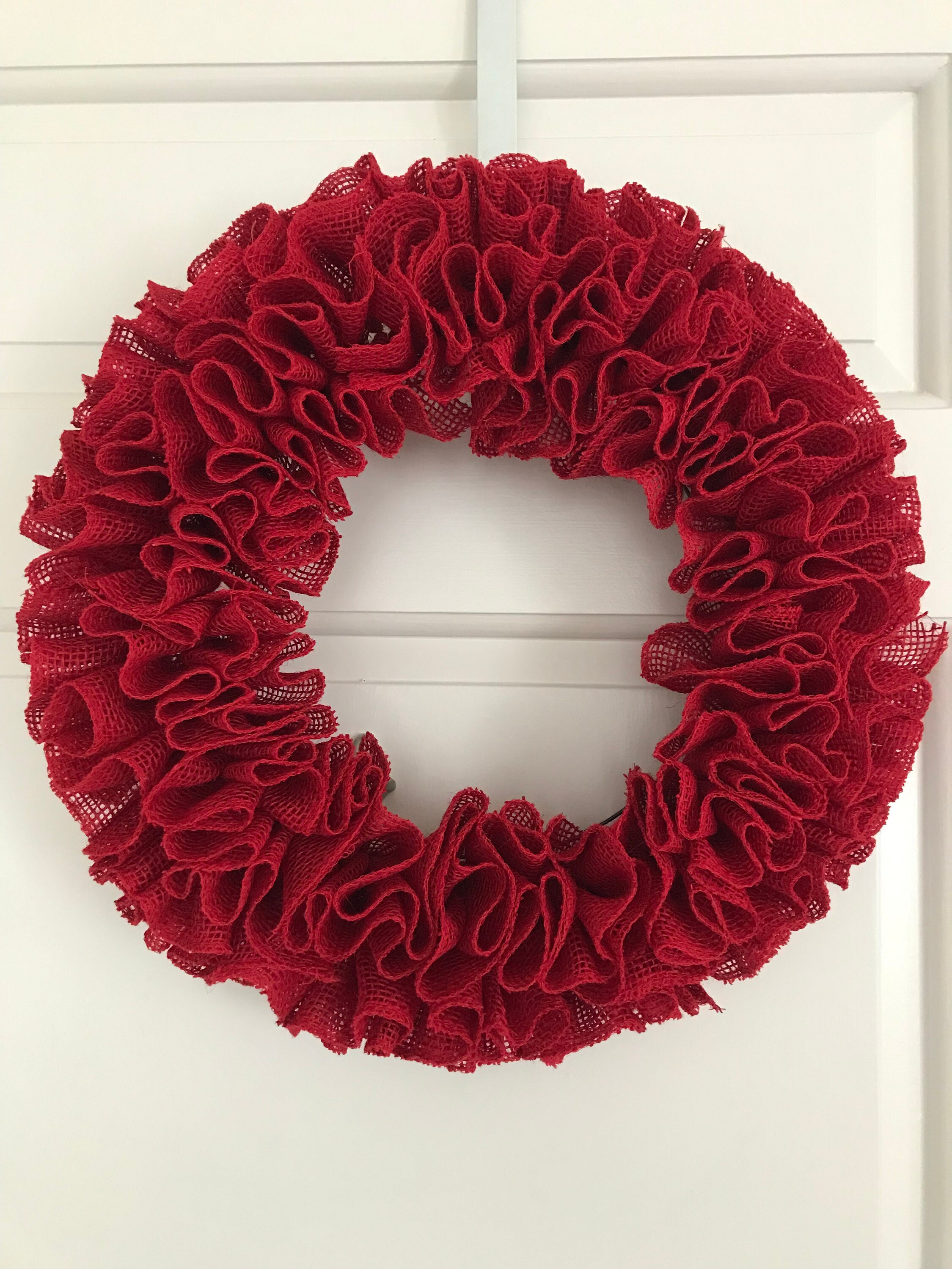 Burlap Ruffle Wreath DIY Wreath Red Wreath Plain Wreath | Etsy
