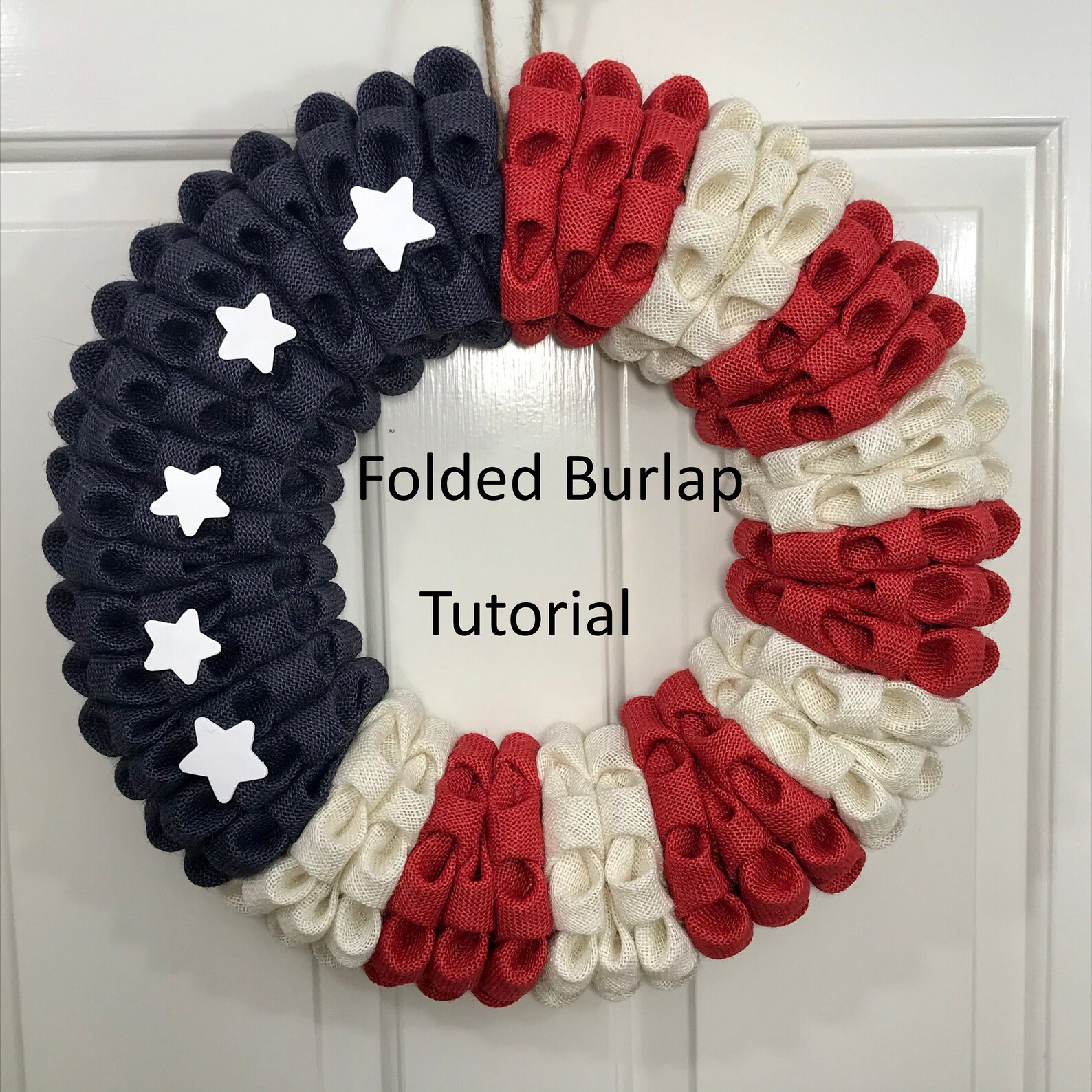 Folded Burlap Wreath Tutorial for a Crafter Patriotic - Etsy