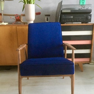 Original Vintage Polish Armchair 300-190 From Mid-century in Navy Blue ...
