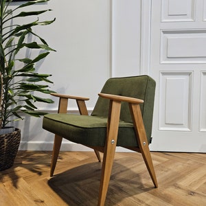 Original Mid-century 366 Chair Designed by J. Chierowski in Green ...
