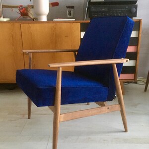 Original Vintage Polish Armchair 300-190 From Mid-century in Navy Blue ...