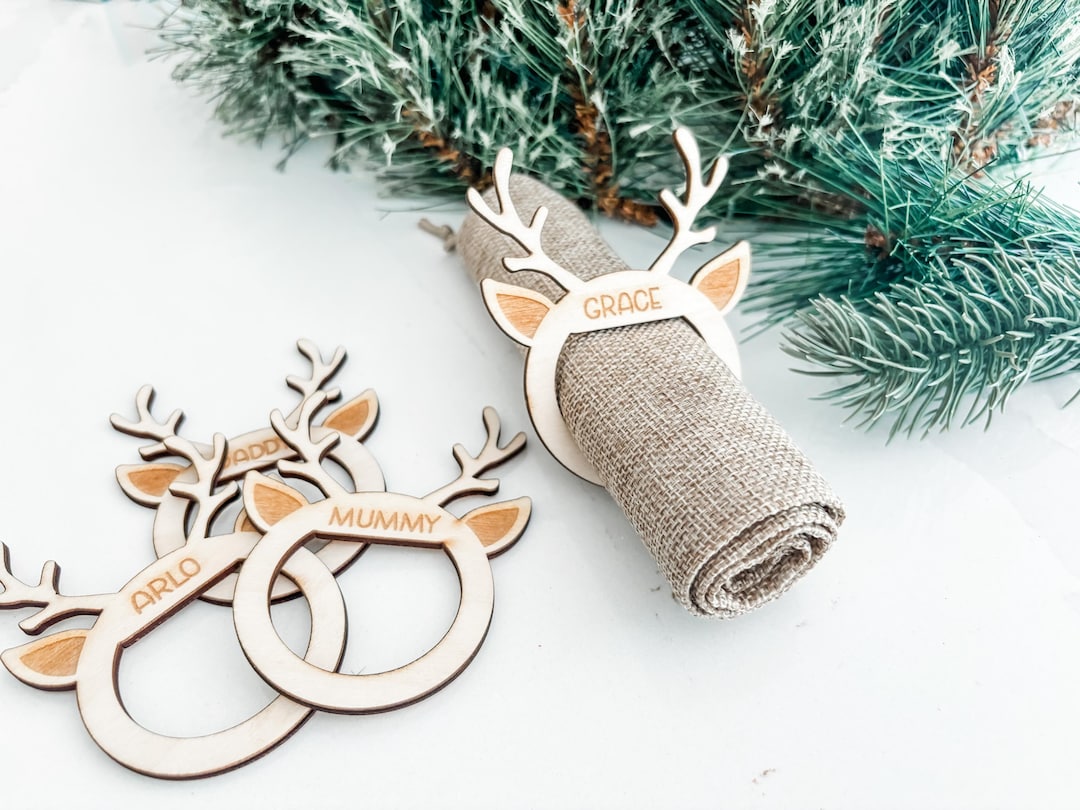 Christmas Napkin Personalised Ring, Table Decor, Place Settings ...