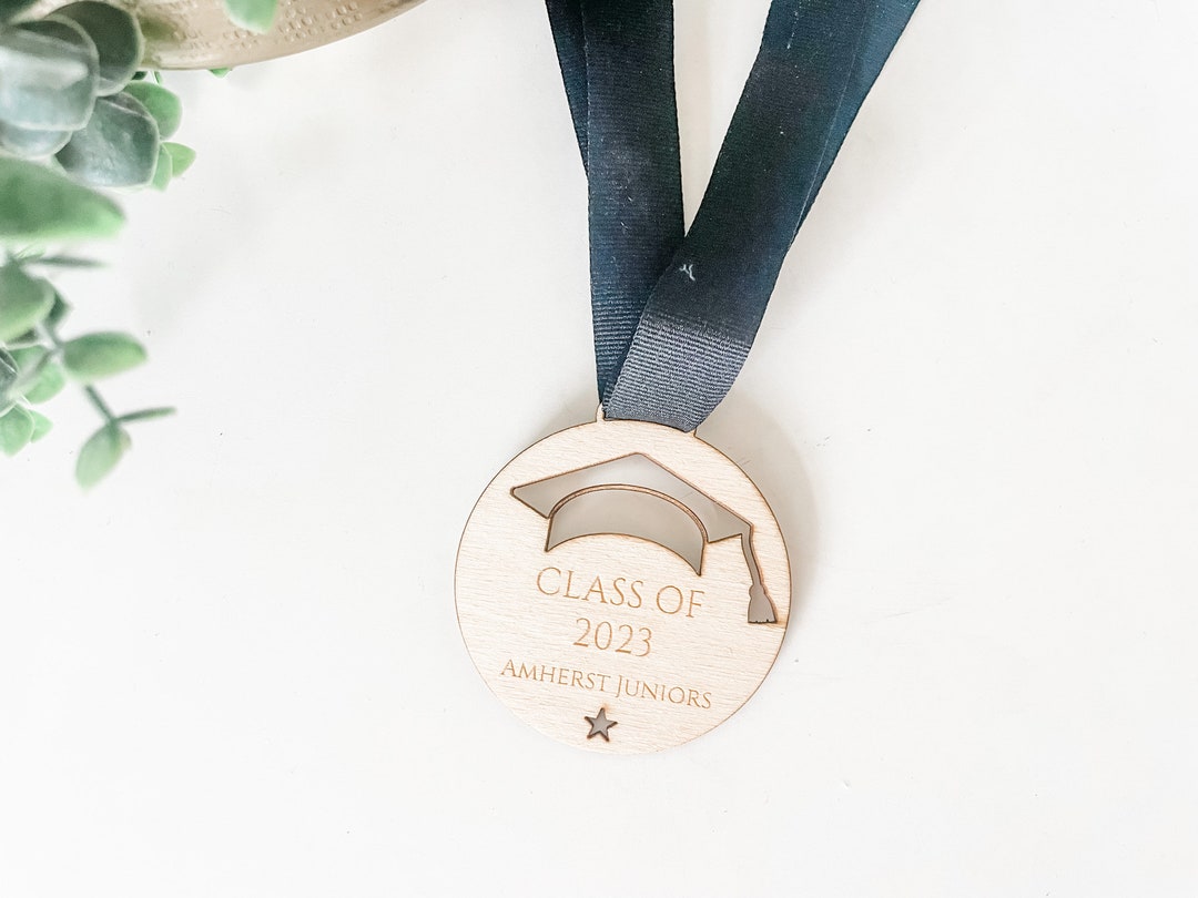 Personalised Wooden School Leavers Medal 2026– School & Year | Engraved ...