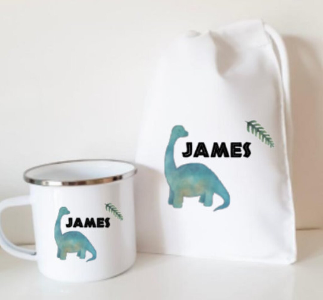 Personalised Kids Dinosaur Diplodocus Cup Hot Chocolate Birthday ...