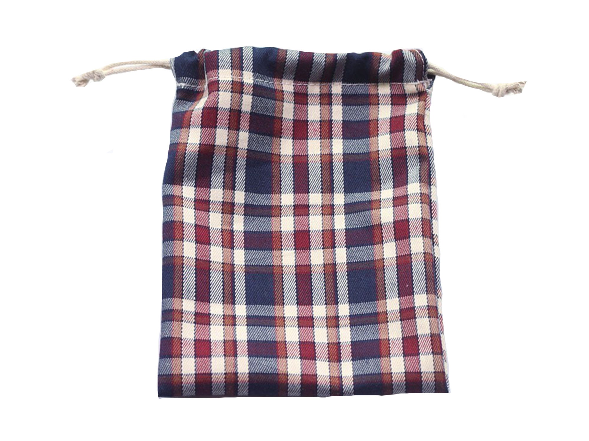12 Pcs Pack Plaid Drawstring Bagspure Cotton Organized Bags - Etsy