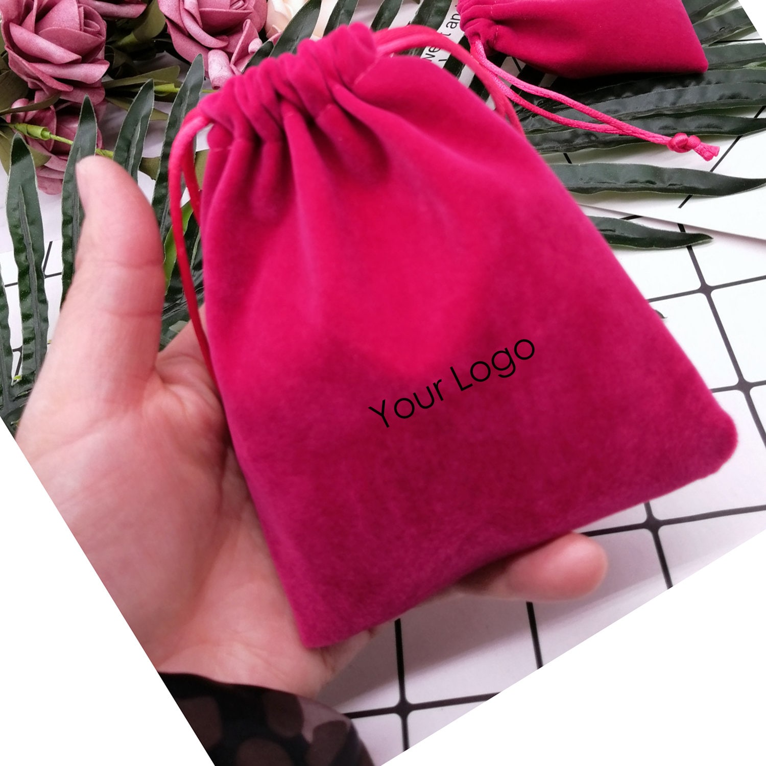 100 Pcs Pack Personalized Jewelry Bags With Drawstring,soft Velvet ...
