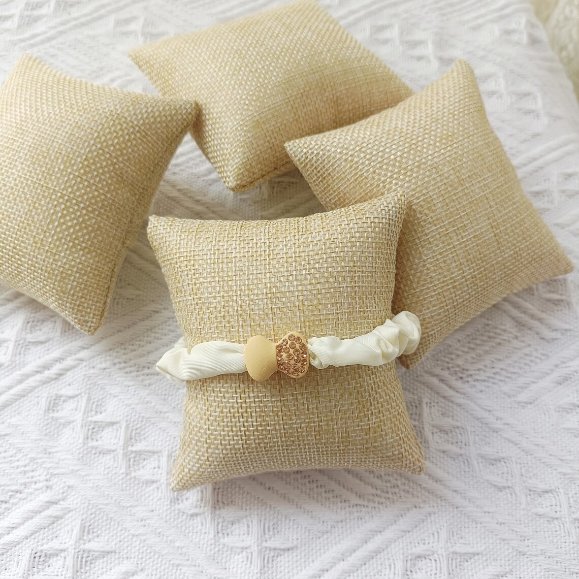 Jute Jewelry Display Pillow: Light Brown Watch Cushion - Etsy