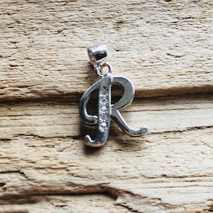 Letter Pendant, R Pendant, Letter R, Letter R Pendant, Silver Pendant ...