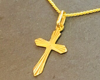 Cross Gold Solid Gold 14k Christian Jewelry Religious | Etsy