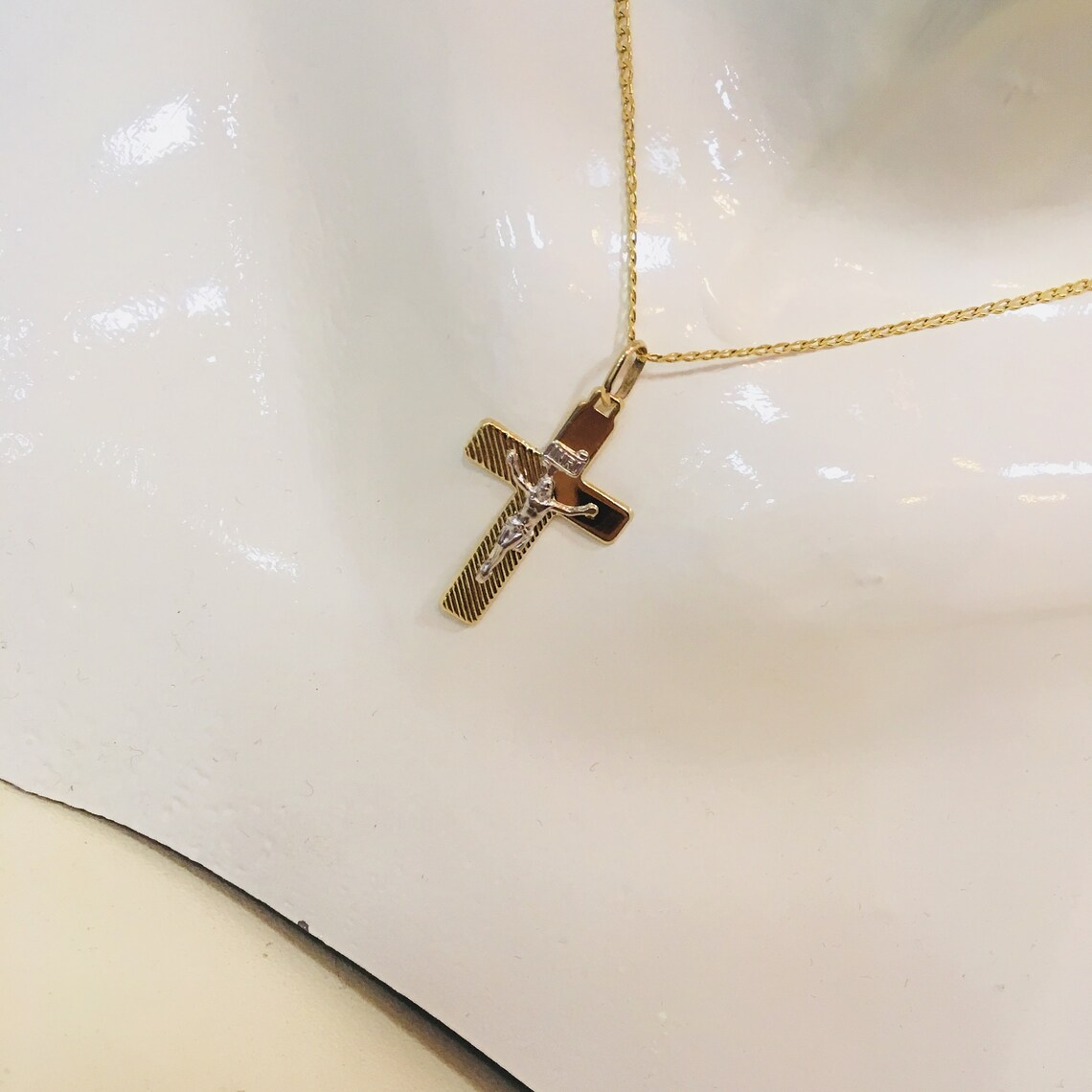 Cross Gold Solid Gold 14k Christian Jewelry Religious - Etsy