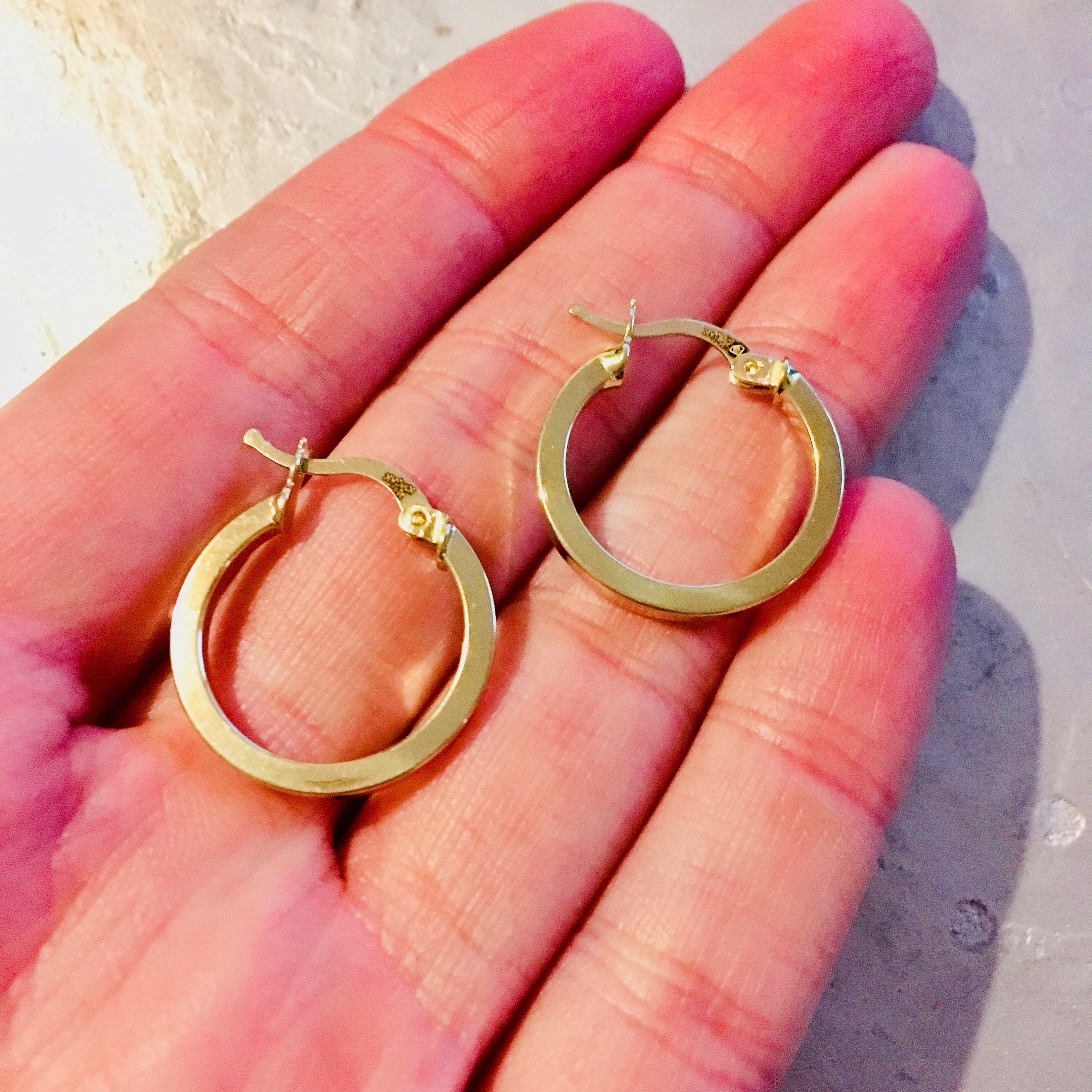 14ct gold hoops gold hoopssmall gold hoops gold hoop | Etsy