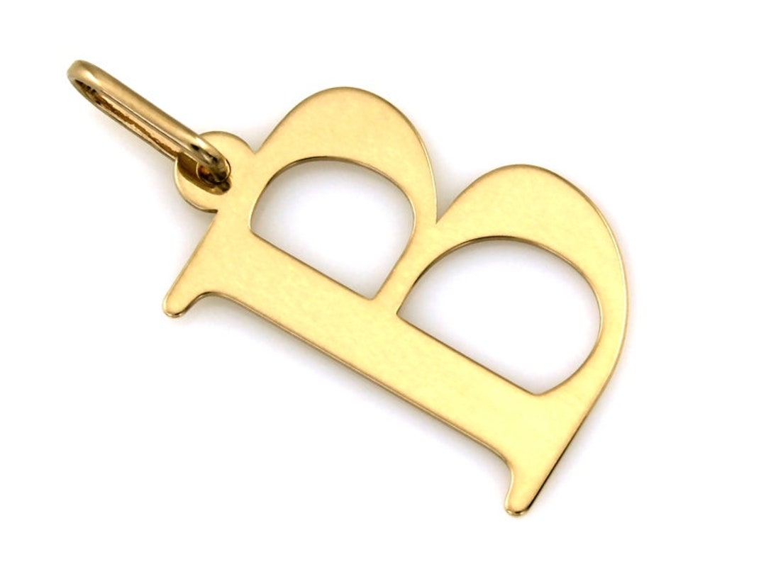 Initial B Pendant, Initials Jewelry, Solid Gold 14k, Letter Pendant, B ...