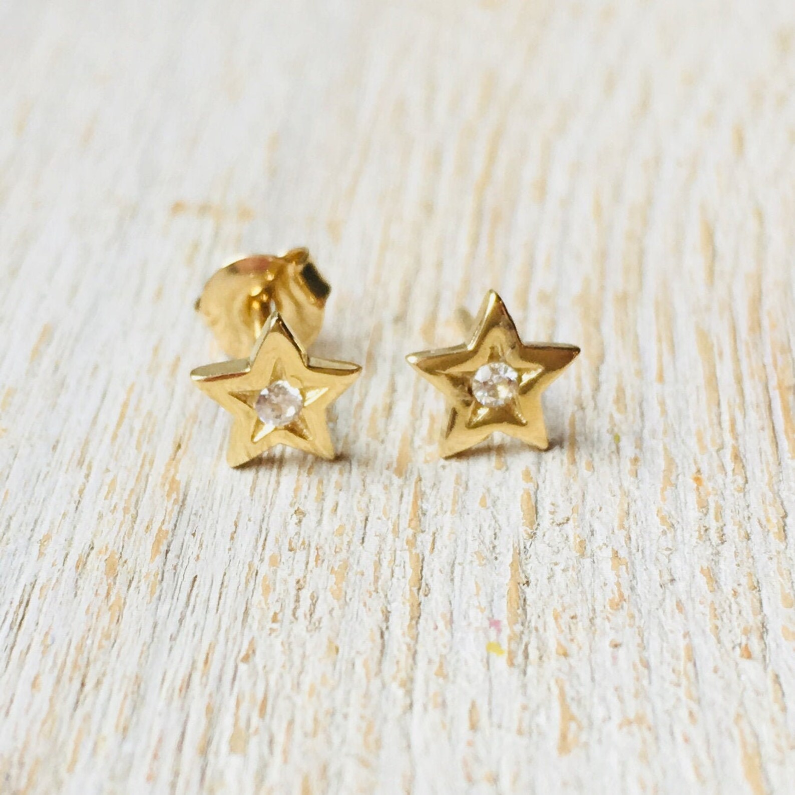 Massive Gold 14k Stern Ohrstecker Stern Ohrstecker Gold - Etsy.de