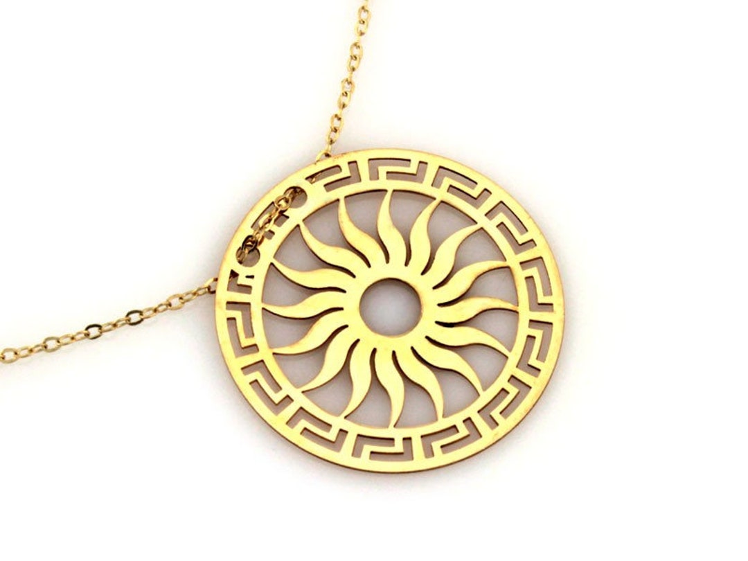 Meander Greek Path, Necklace Gold, Solid Gold 9k, Gold Meander, Greek ...