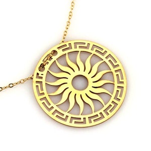 Meander Greek Path, Necklace Gold, Solid Gold 9k, Gold Meander, Greek ...