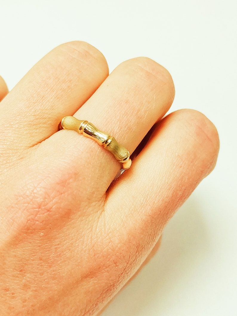 Gold Ring Bamboo Stick Solid Gold 14k Bamboo Gold Ring - Etsy