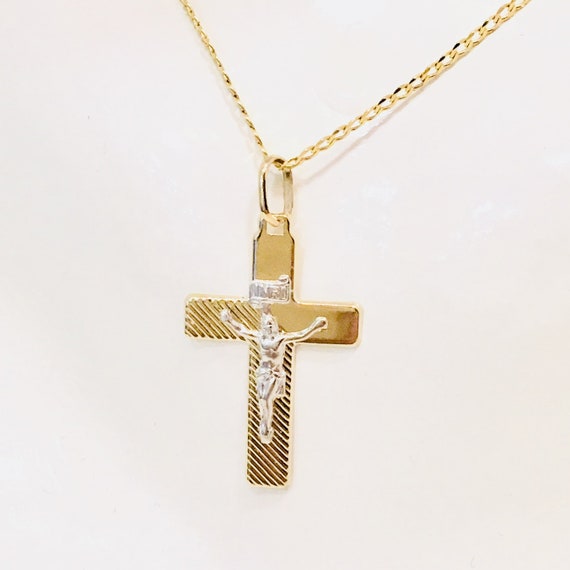 Cross Gold Solid Gold 14k Christian Jewelry Religious | Etsy