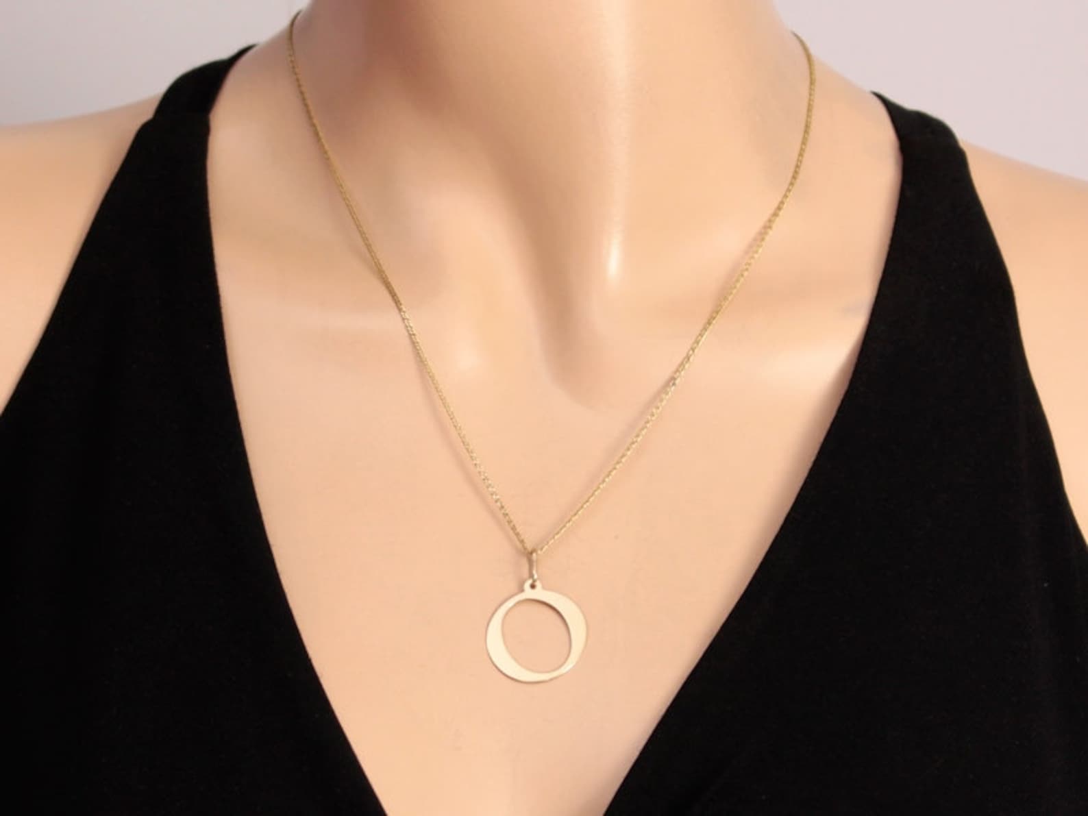 Letter O Pendant Solid Gold 14k Pendant O Pendant Letter - Etsy