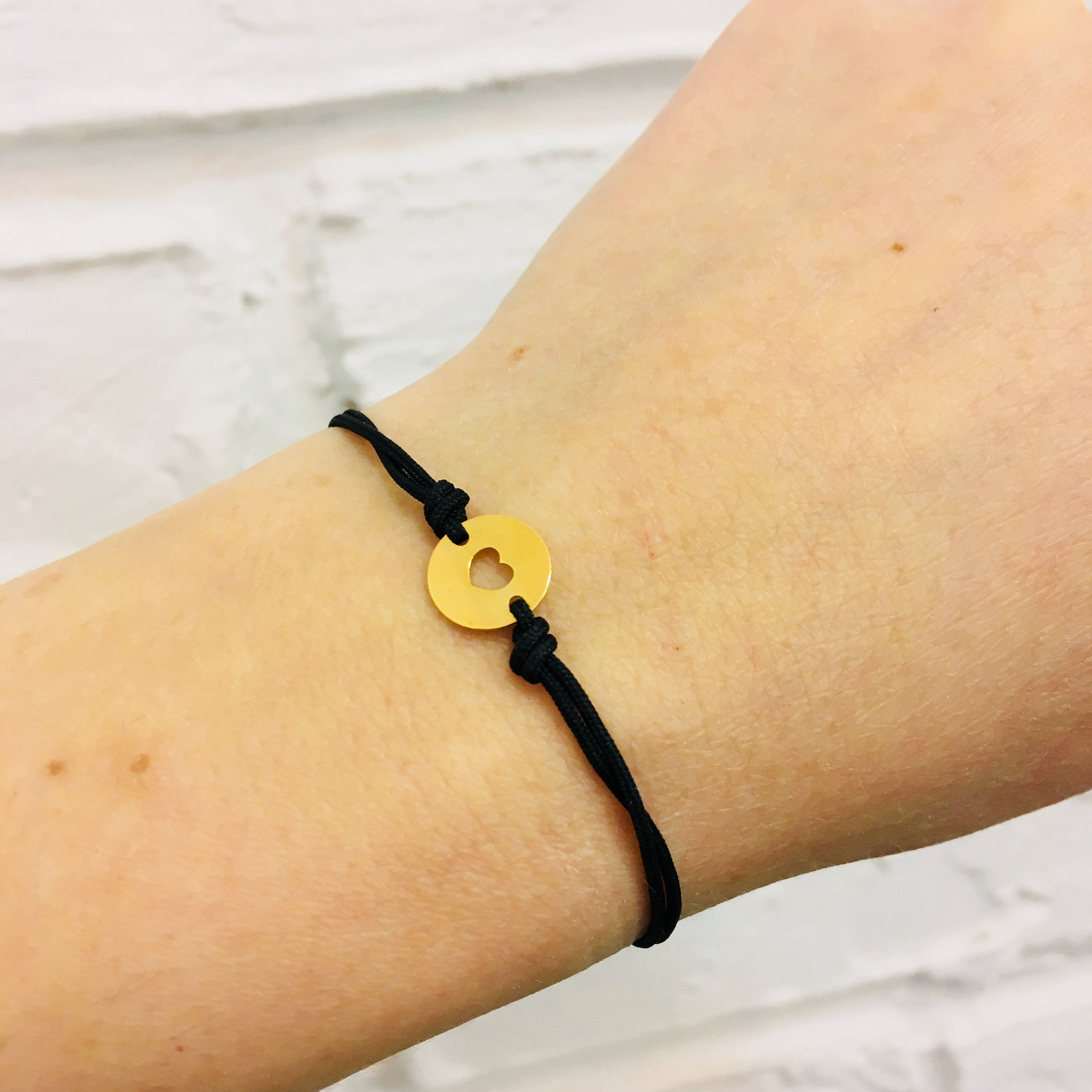 Heart Gold String Bracelet Women Adjustable Handmade Solid - Etsy UK