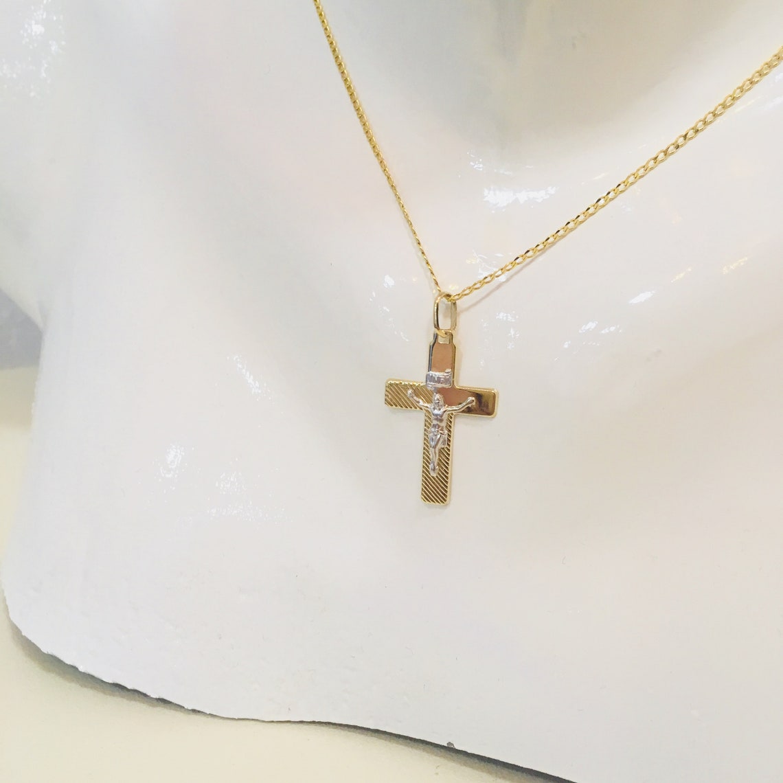 Cross Gold Solid Gold 14k Christian Jewelry Religious - Etsy