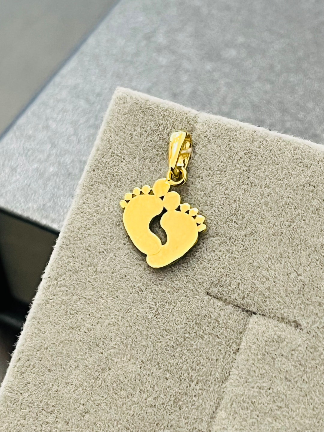 Baby Feet Pendant, Solid Gold 14k, Gold Feet Pendant, Gold Baby Pendant ...