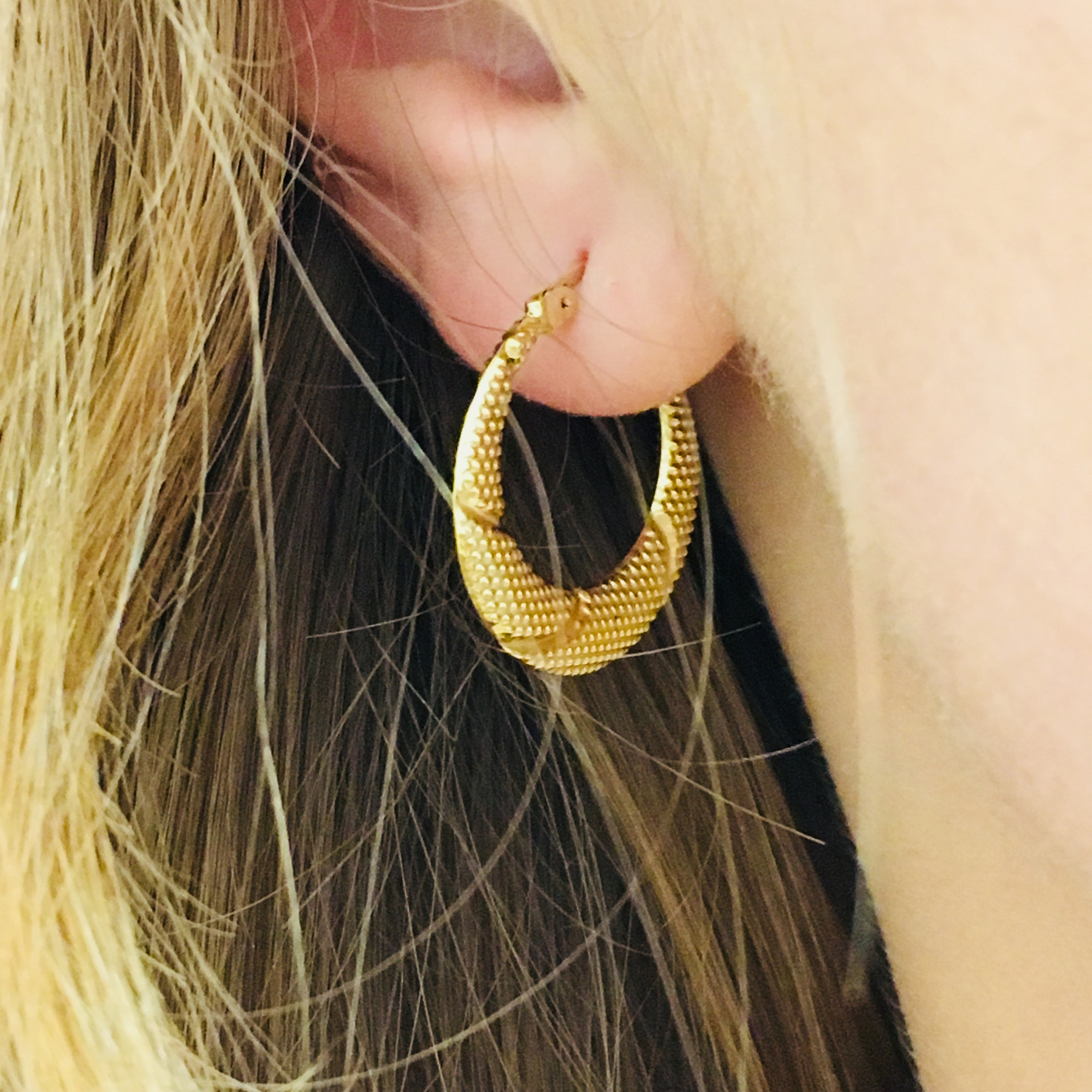 Hoop Earrings 14k Solid Gold Creole Hoops, Yellow Gold, Creole Hoop ...