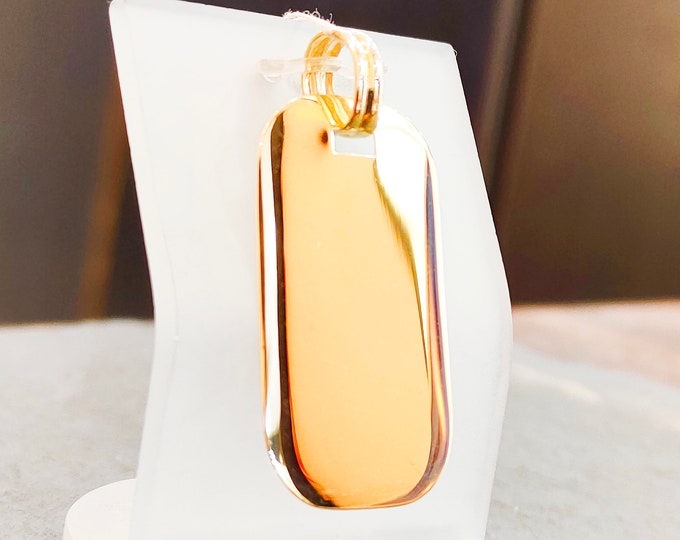 Dog Tag Gold Men's Pendant Solid Gold 14k Simple - Etsy