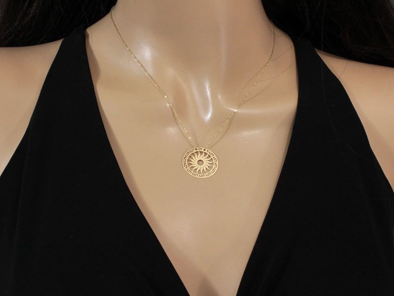 Meander Greek Path Necklace Gold Solid Gold 9k Gold - Etsy