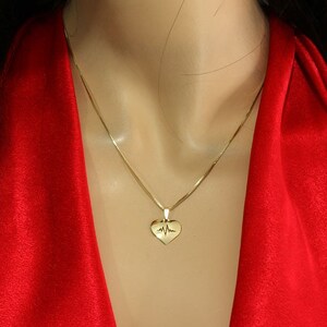 Heartbeat Line, Heart Pendant, Solid Gold 14ct, Heartbeat Heart, Gold ...