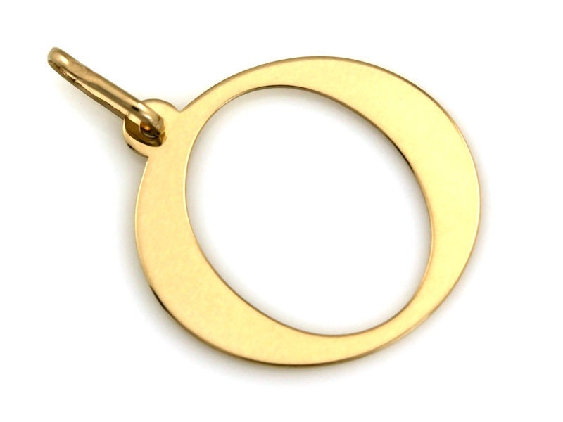 Letter O Pendant Solid Gold 14k Pendant O Pendant Letter - Etsy