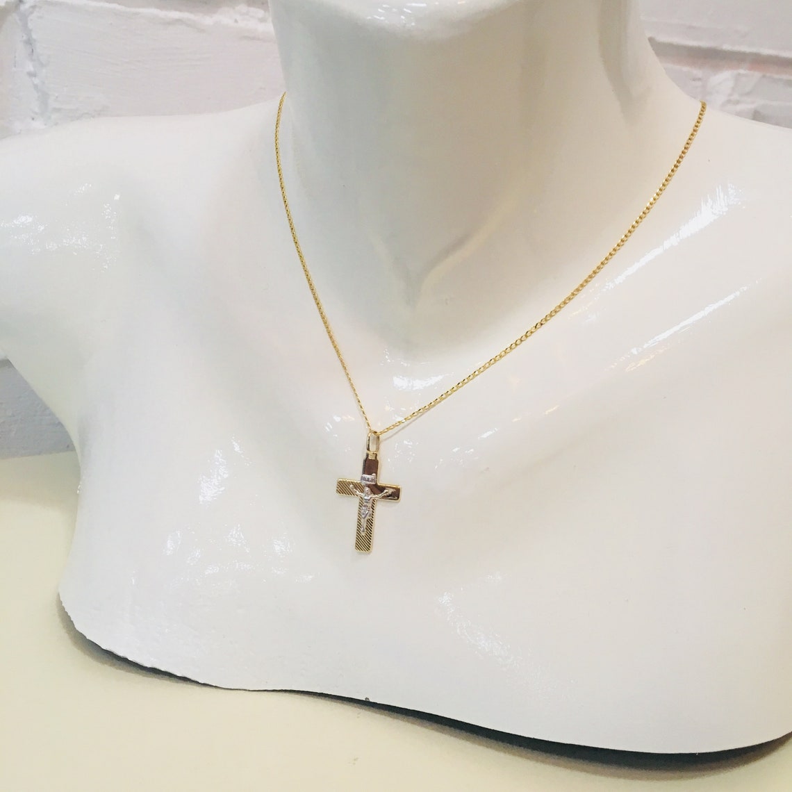 Cross Gold Solid Gold 14k Christian Jewelry Religious | Etsy