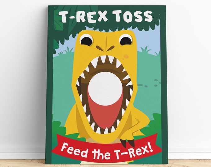 Feed the Dinosaur Party Tossing Game EDITABLE Printable | Prehistoric ...