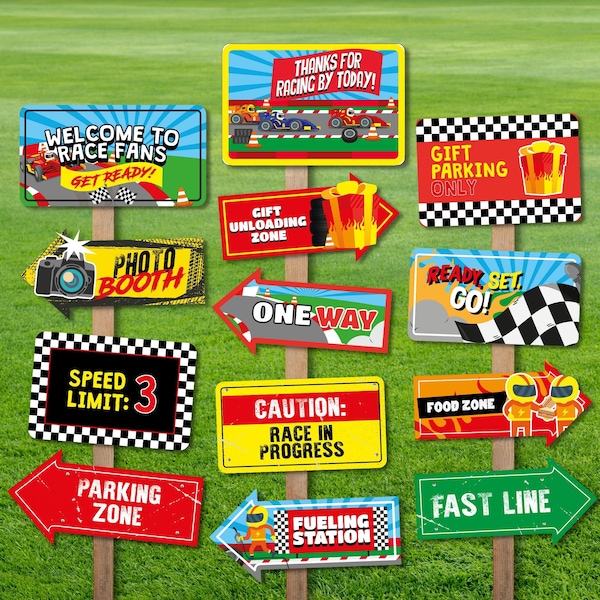 Racing Party Signs - Etsy