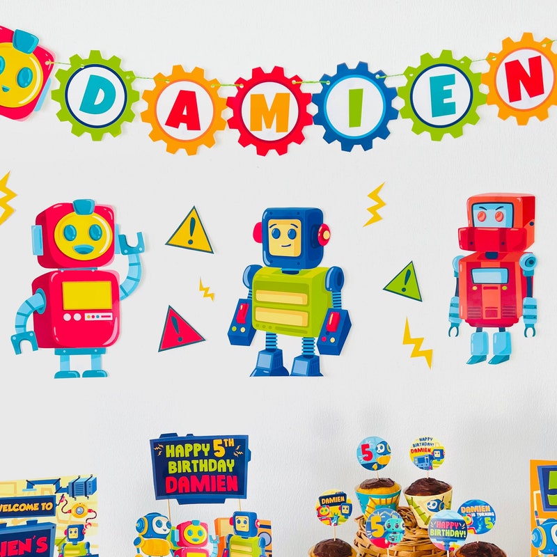 Robot Banner - Etsy