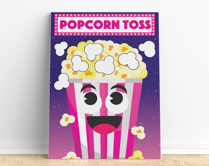 Movie Night Party Games/ Backyard Movie Popcorn Toss Game/ - Etsy