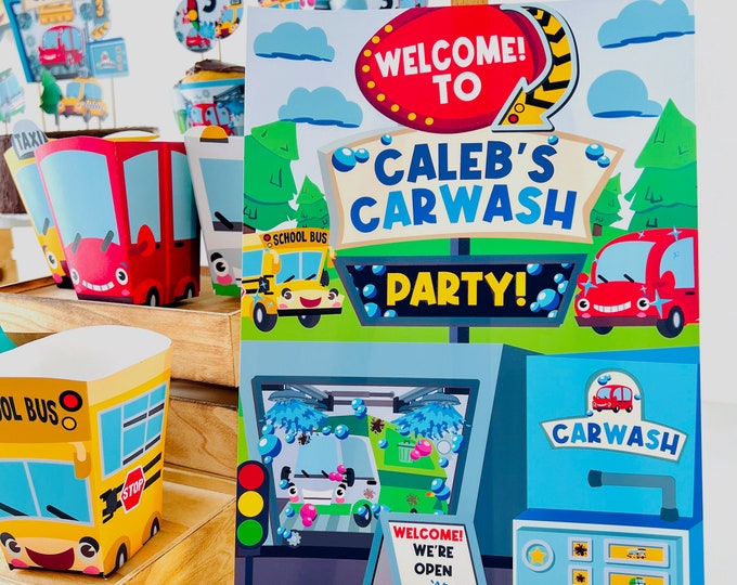 Car Wash Transportation Party Welcome Sign Editable Printable/ Carl's ...