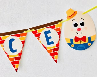Nursery Rhyme Banner-humpty Dumpty Storybook Banner-welcome Baby Banner ...