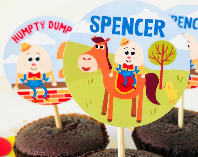 Humpty Dumpty Party Cupcake Topper/ Humpty Dumpty Nursery Rhymes ...