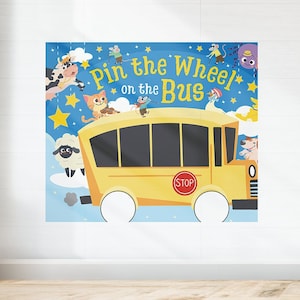 Wheels on the Bus Party Game/ Pin the Wheel Nursery Rhymes Party ...
