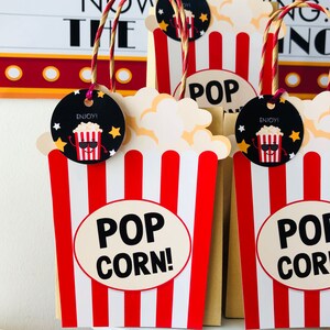 Movie Night Goodie Bag Labels/ Movie Night Concession Stand Popcorn ...