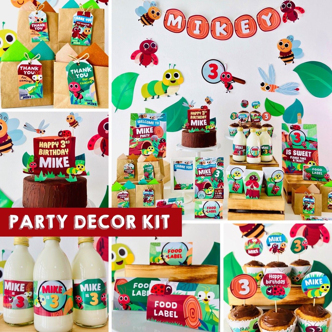 Bugs and Insects Party Decorations EDITABLE Printable Kit | Outdoor Bug ...
