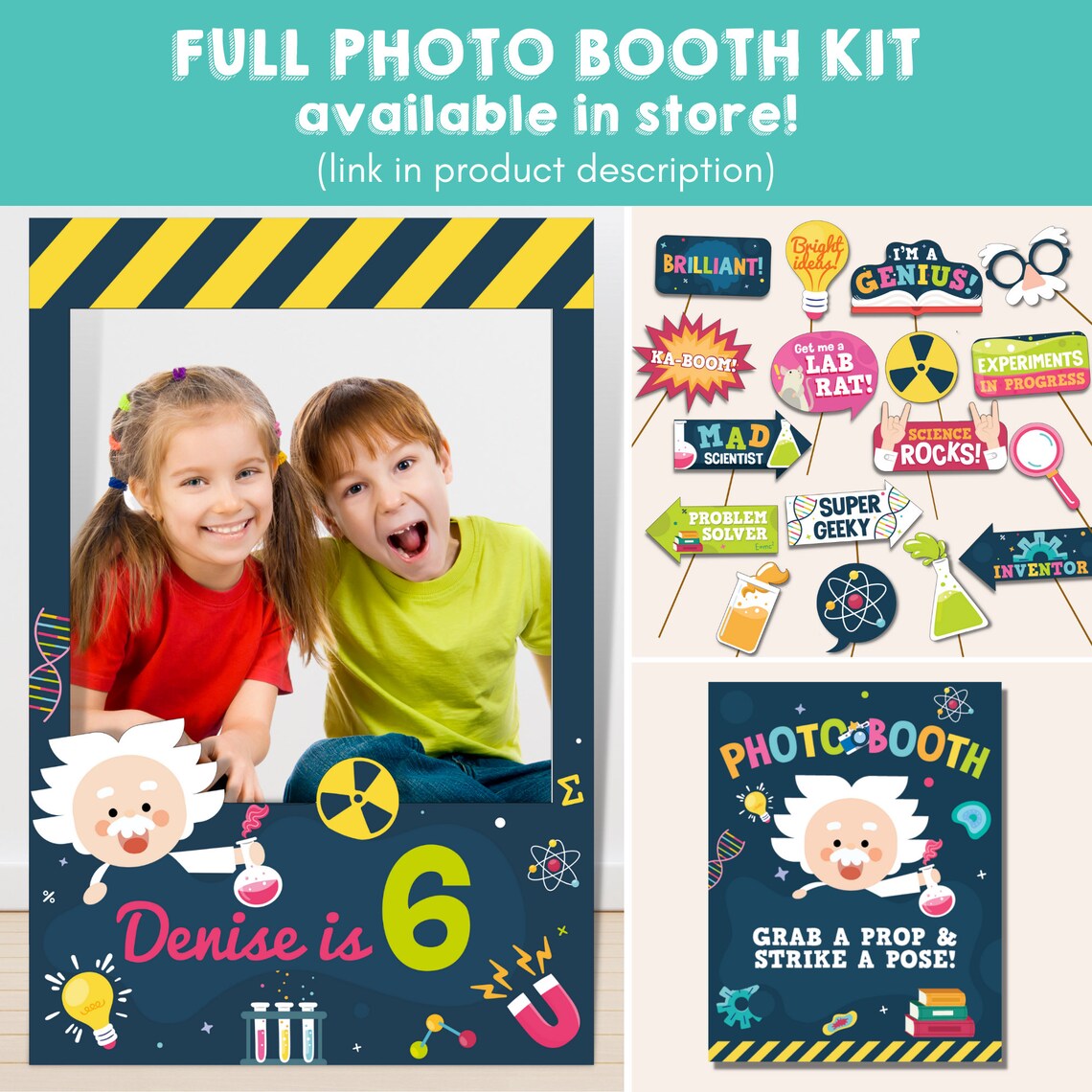 Science Party Photo Props Photo Booth Printable/ Scientist Photo Props ...