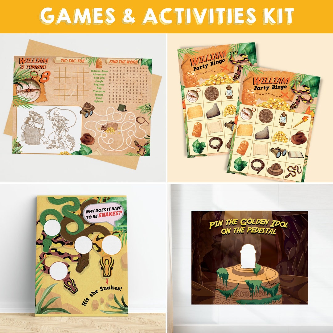 Indiana Jones Party Games Activities Kit/ Adventure Explorer Party ...