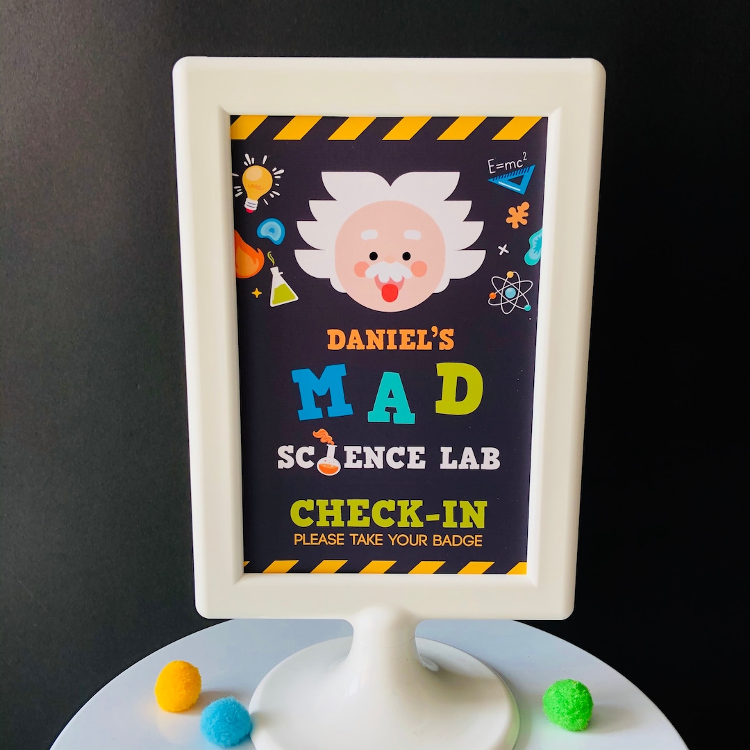 Mad Science Party Sign Printable/ Science Lab Access Sign Editable ...
